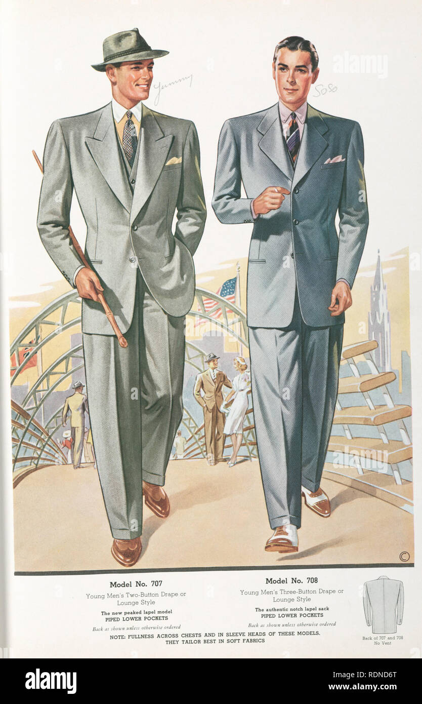 vintage 1940s suit design Stock Photo - Alamy