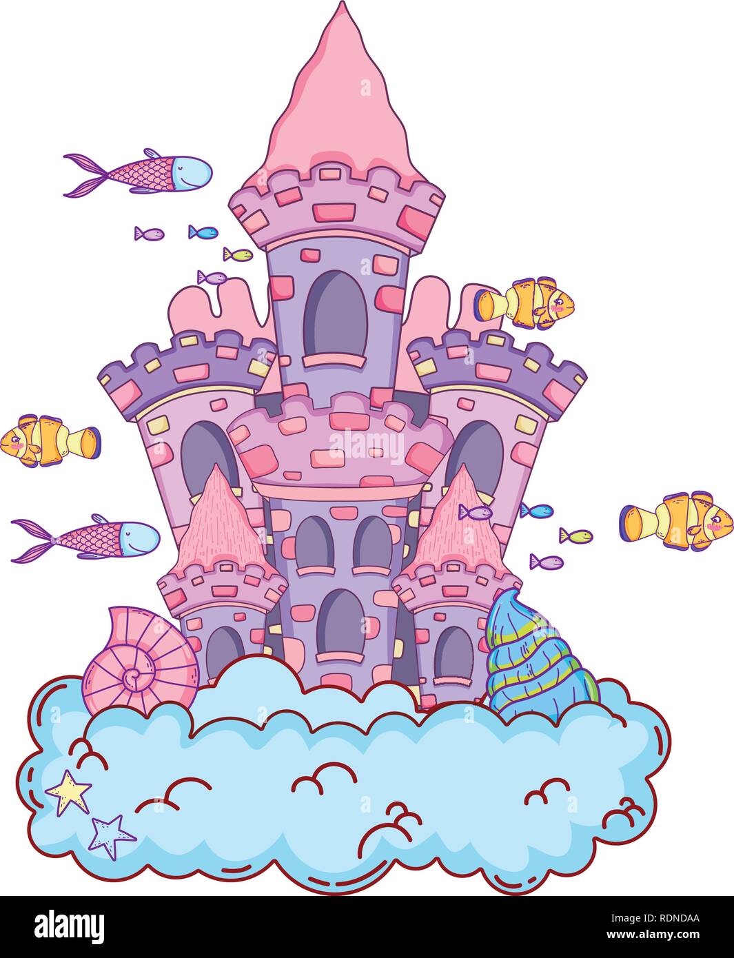 Fantasy princess cloud castle fun Stock Vector Images - Alamy