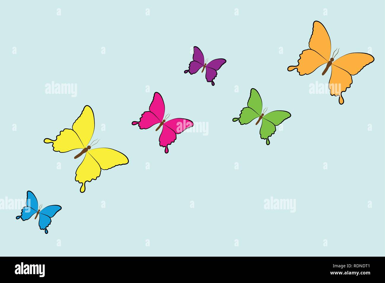 Beautiful butterfly flying on green Stock Vector Images - Alamy