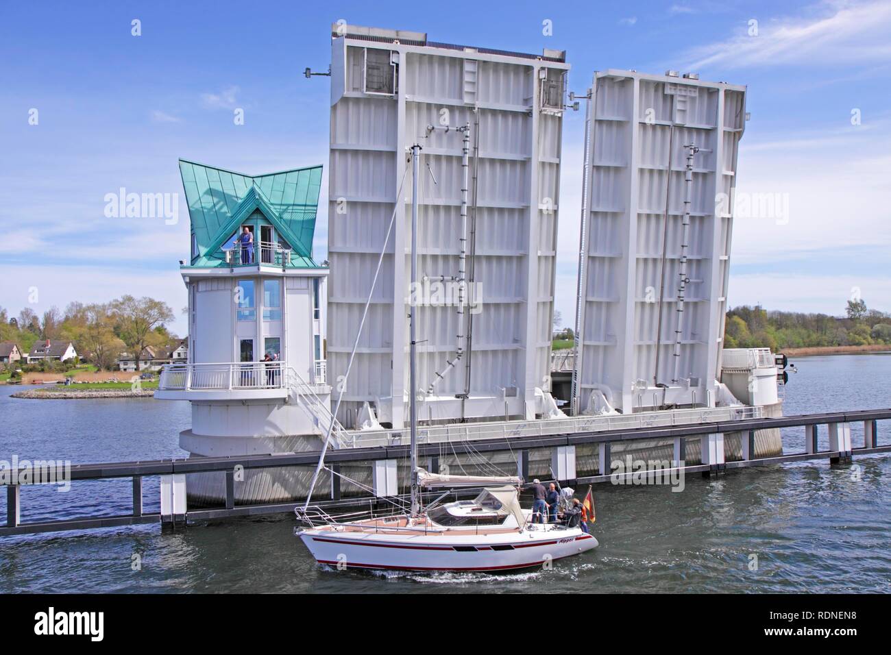 Bascule bridge, Kappeln, Schlei Inlet, Schleswig-Holstein Stock Photo ... Bascule bridge, Kappeln, Schlei Inlet, Schleswig-Holstein Stock Photo ...