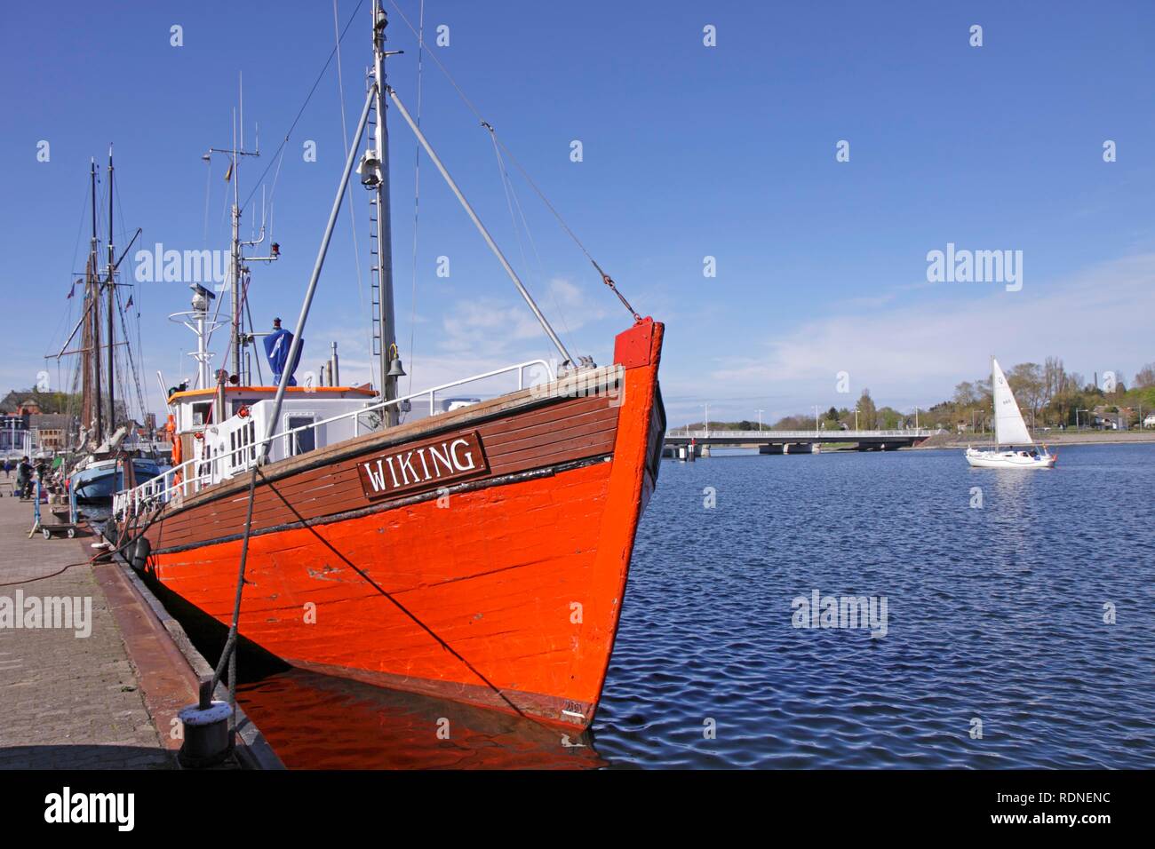 Boat, port, Kappeln, Schlei Inlet, Schleswig-Holstein Stock Photo - Alamy