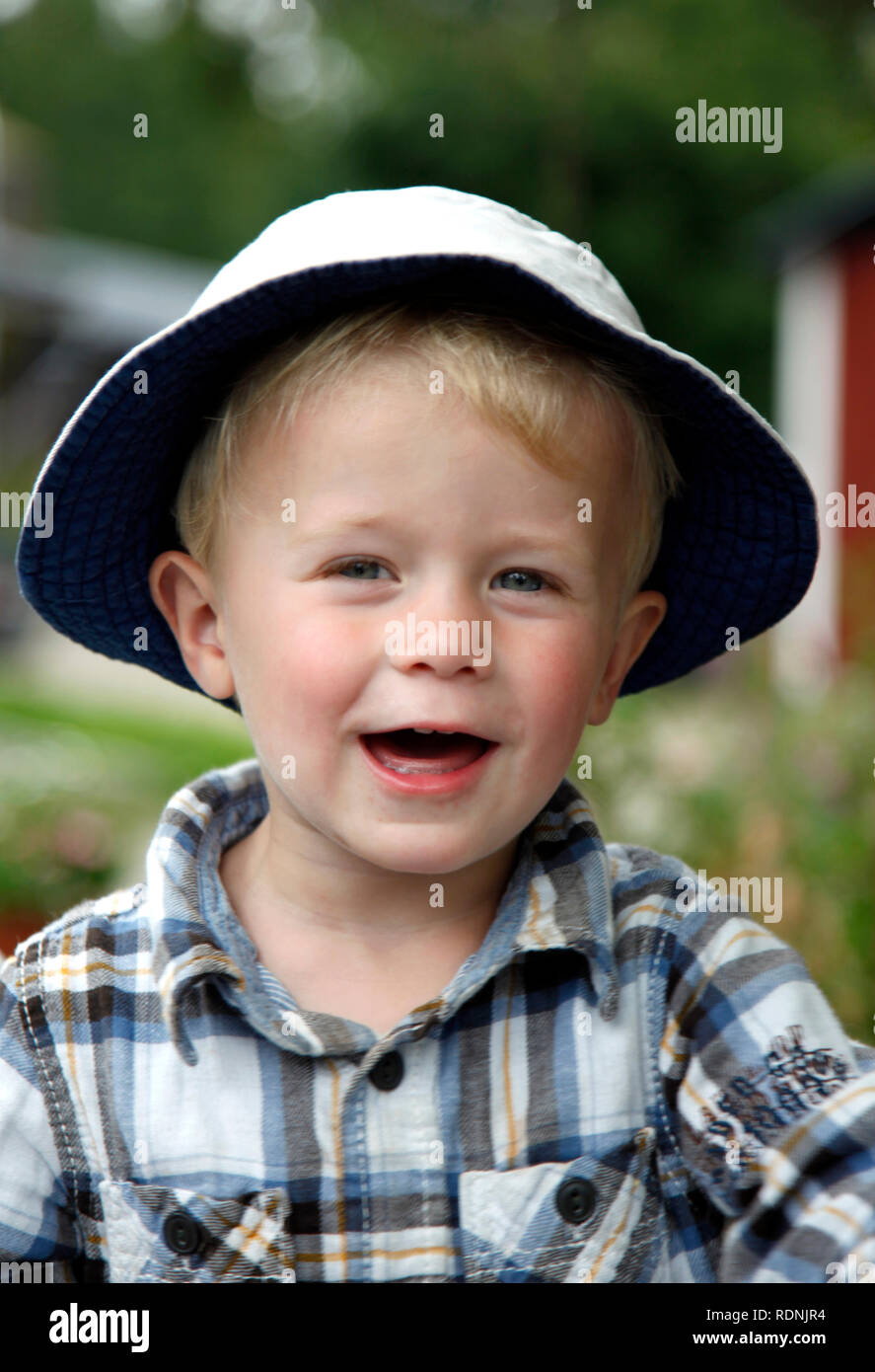 Boy in hat Stock Photo - Alamy