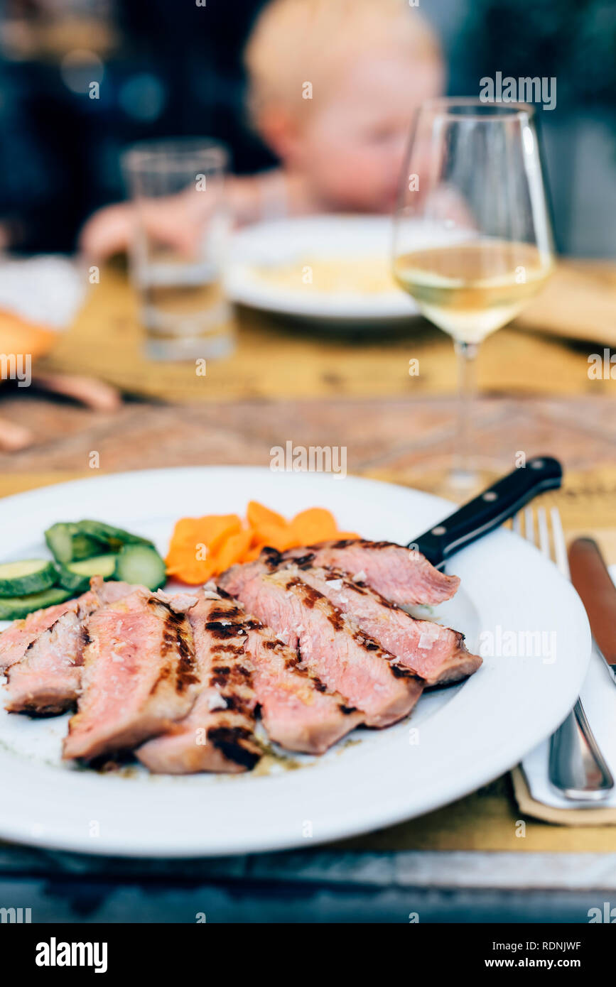 Meat on plate Stock Photo - Alamy