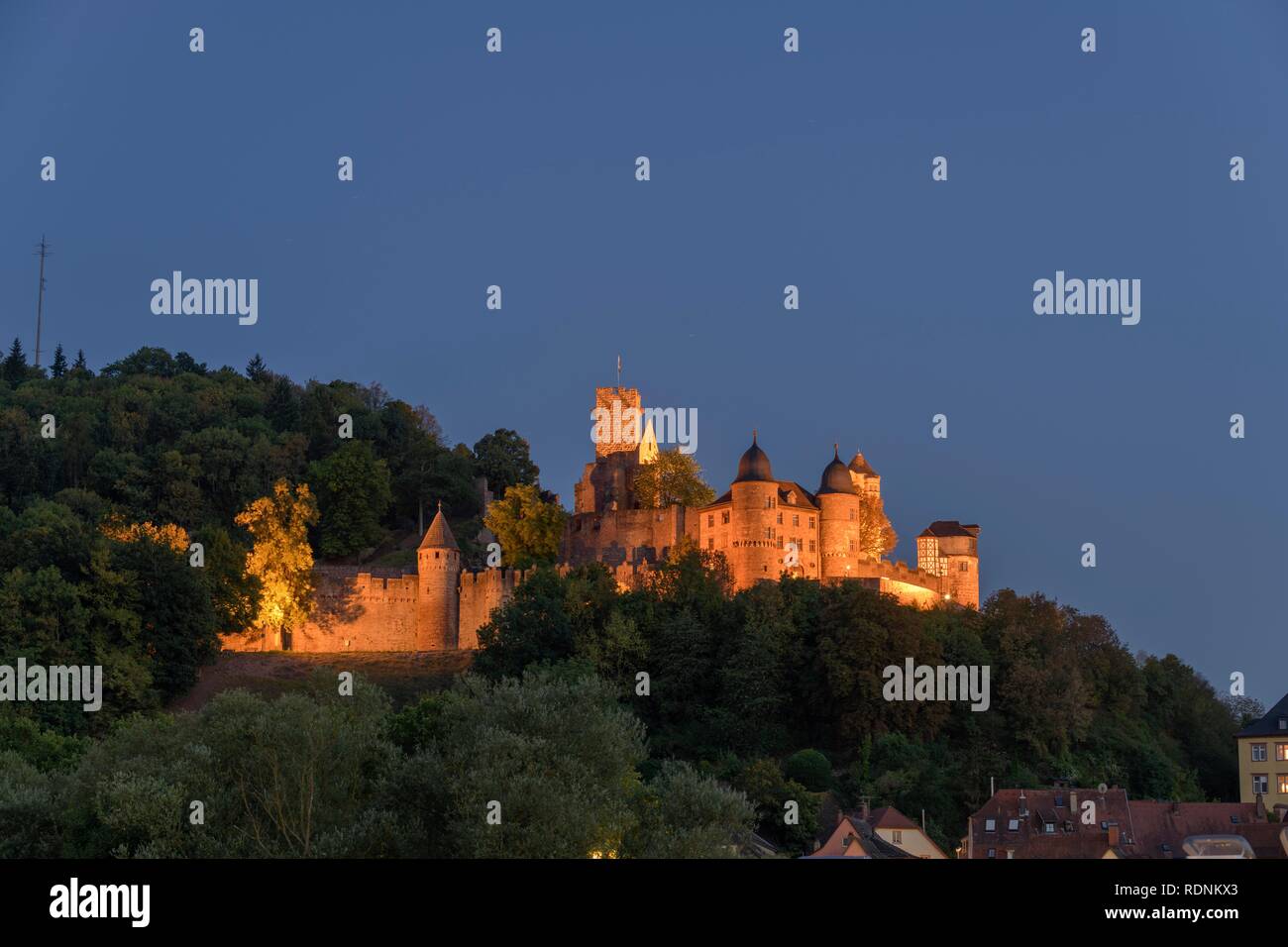 Wertheim Castle in the Evening, Kreuzwertheim, Baden-Württemberg ...