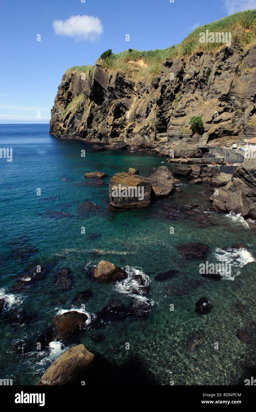 Bay at the former fishing port of Porto da Pesca in Capelas on the ...