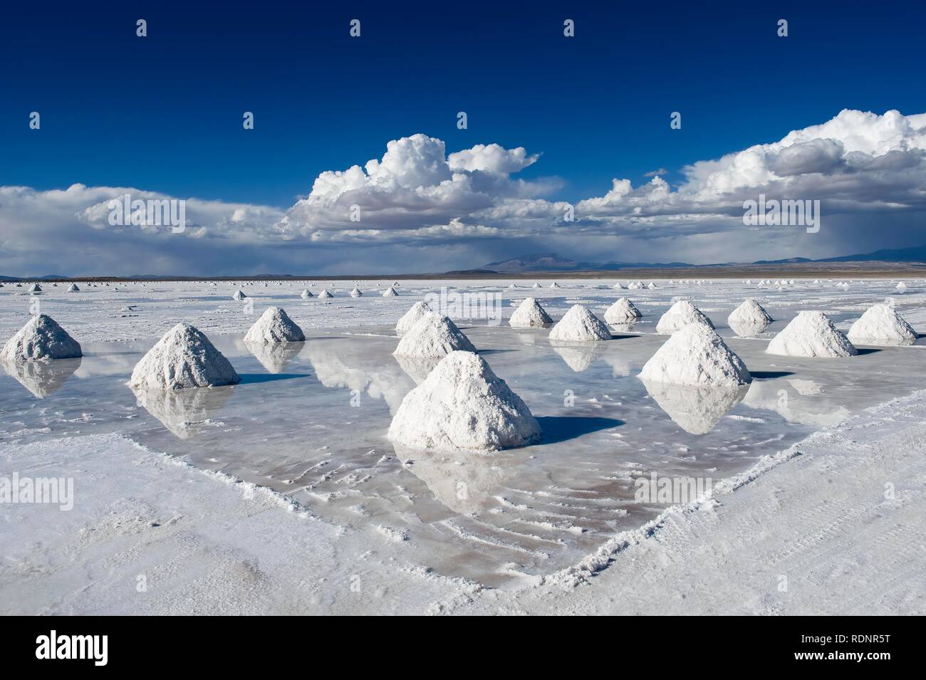 Salt cones, Salar de Uyuni, Potosi, Bolivia, South America Stock Photo ...