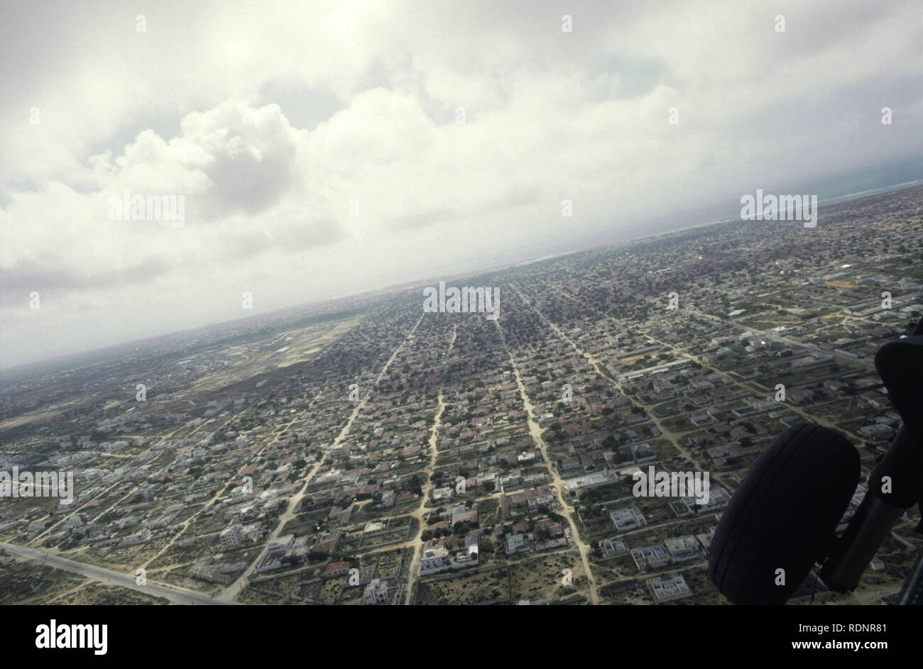 12th October 1993 Aerial view of Mogadishu, Somalia, as seen from a U.S ...