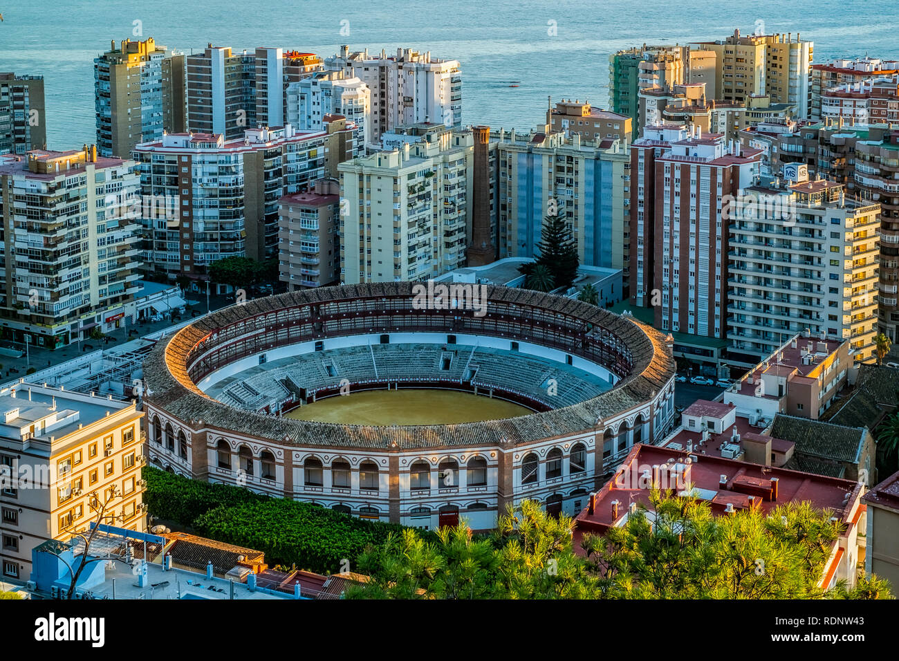 Amazing panoramic view Parador de Malaga Gibralfaro Stock Photo - Alamy