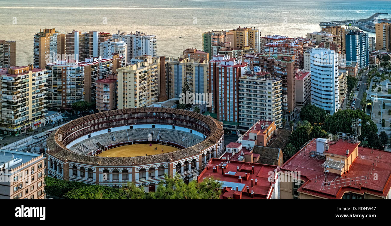 Amazing panoramic view Parador de Malaga Gibralfaro Stock Photo - Alamy