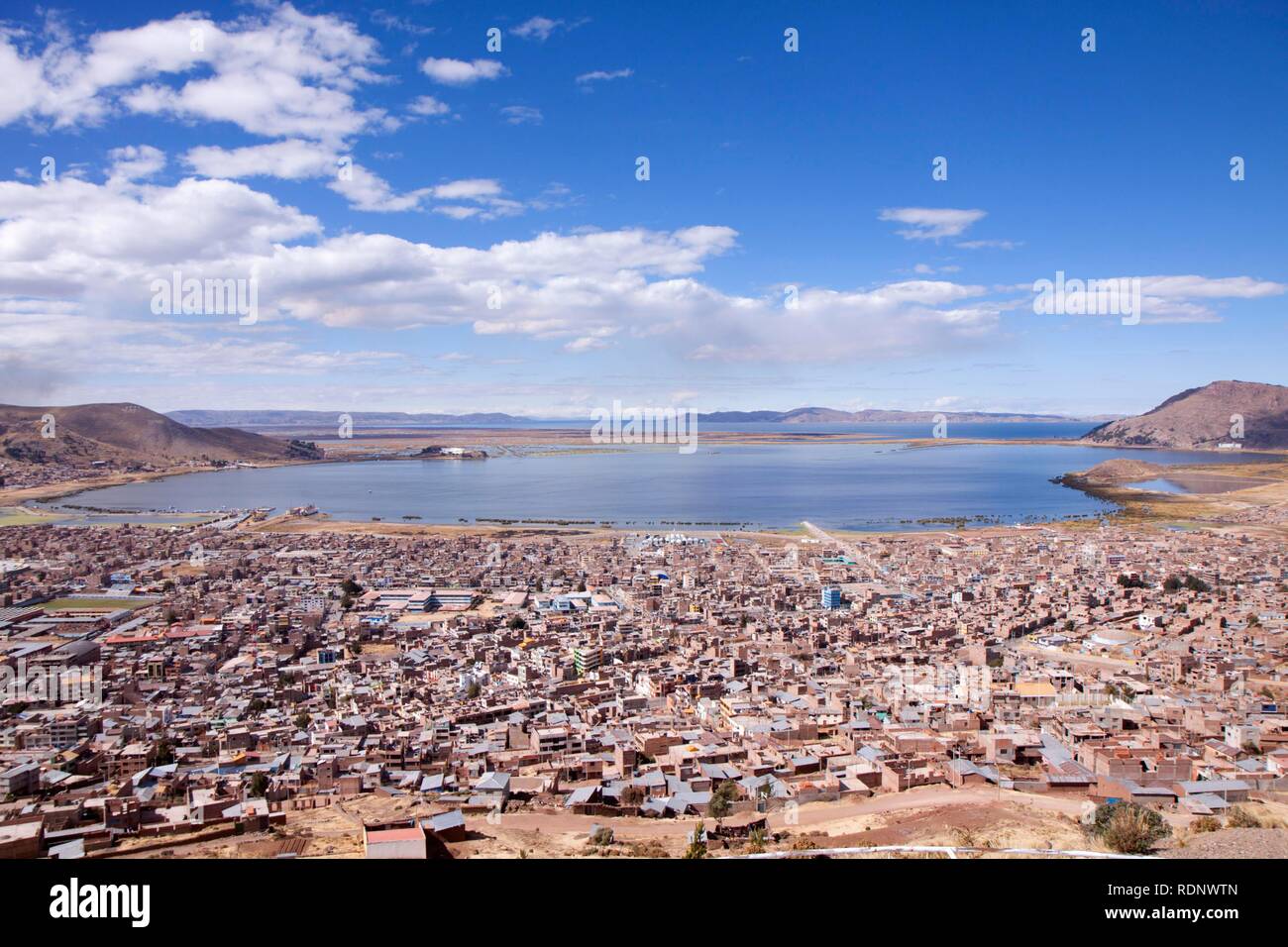 View of the city, Puno, Peru, South America Stock Photo - Alamy