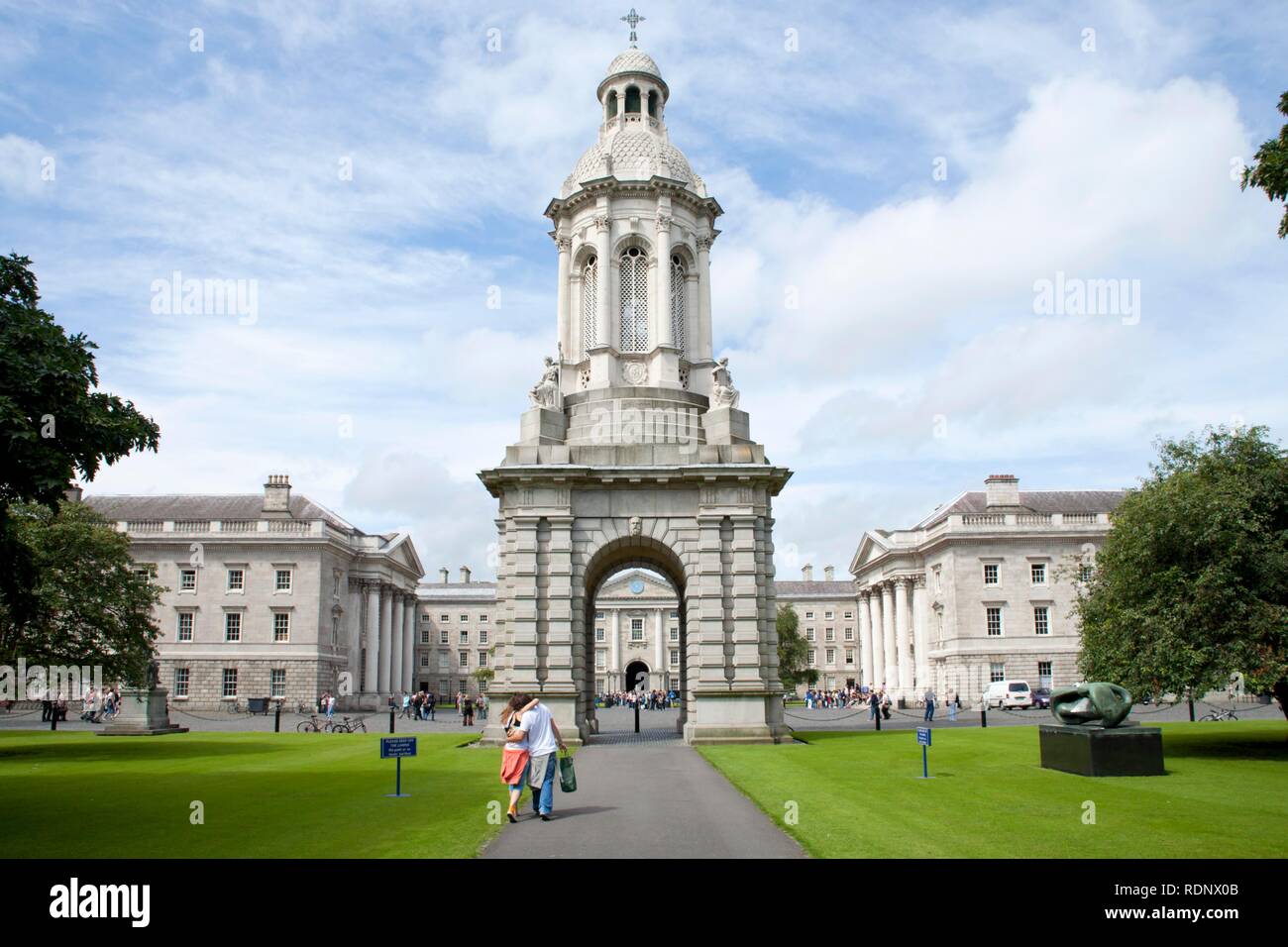 Campanile clock tower, Trinity College, Dublin, Republic of Ireland ...