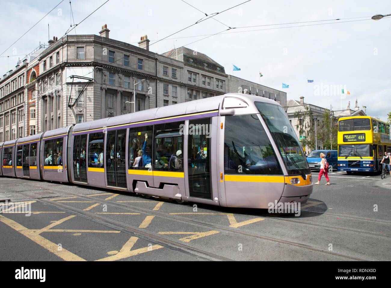 Tram Luas in O'Connell Street, Dublin, Republic of Ireland, Europe ...