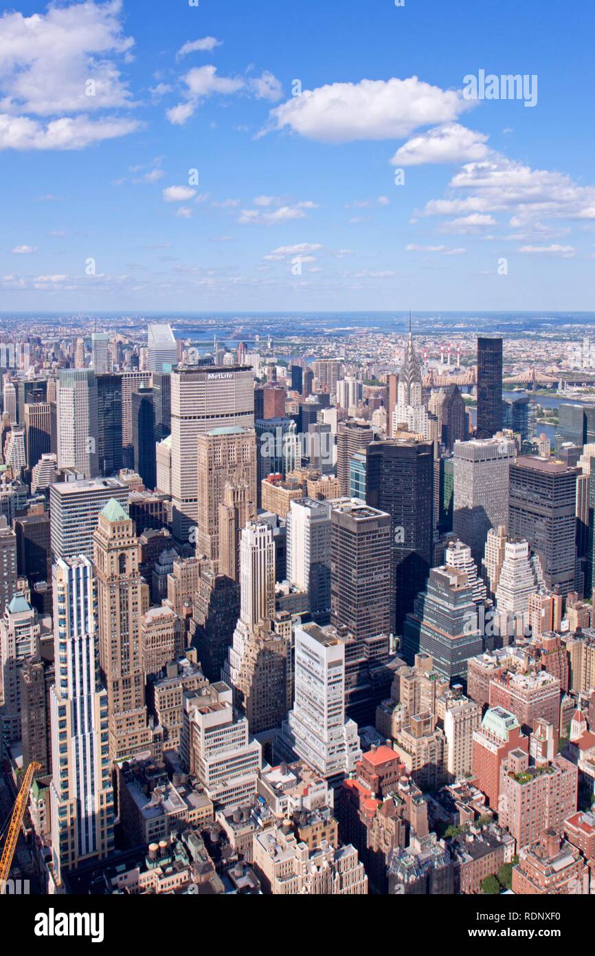 Manhattan from the Empire State Building, New York City, USA Stock ...