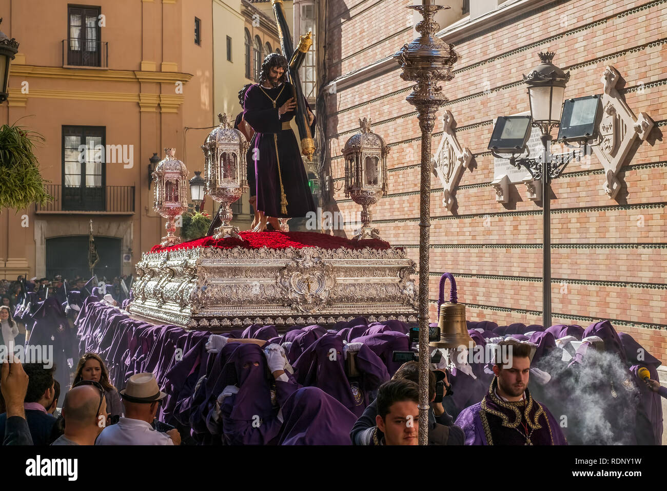 Amazing spanish procession. People participating in the procession in ...