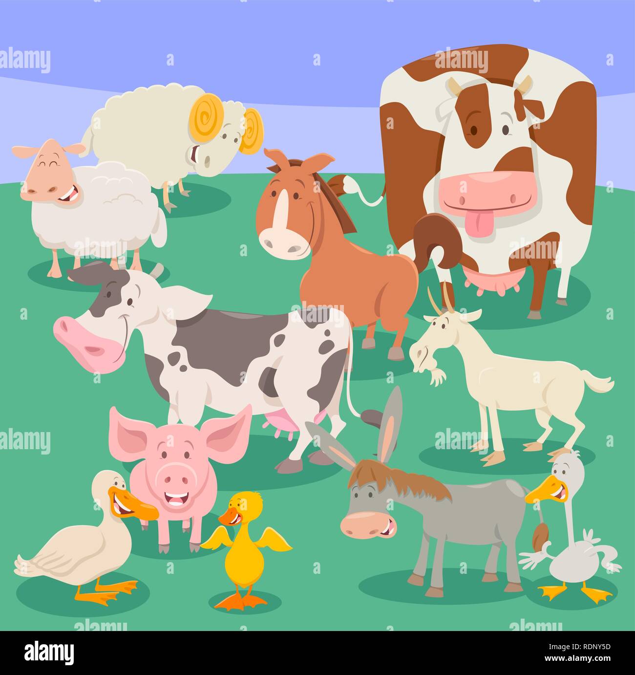 Friendly farm animals Stock Vector Images - Alamy