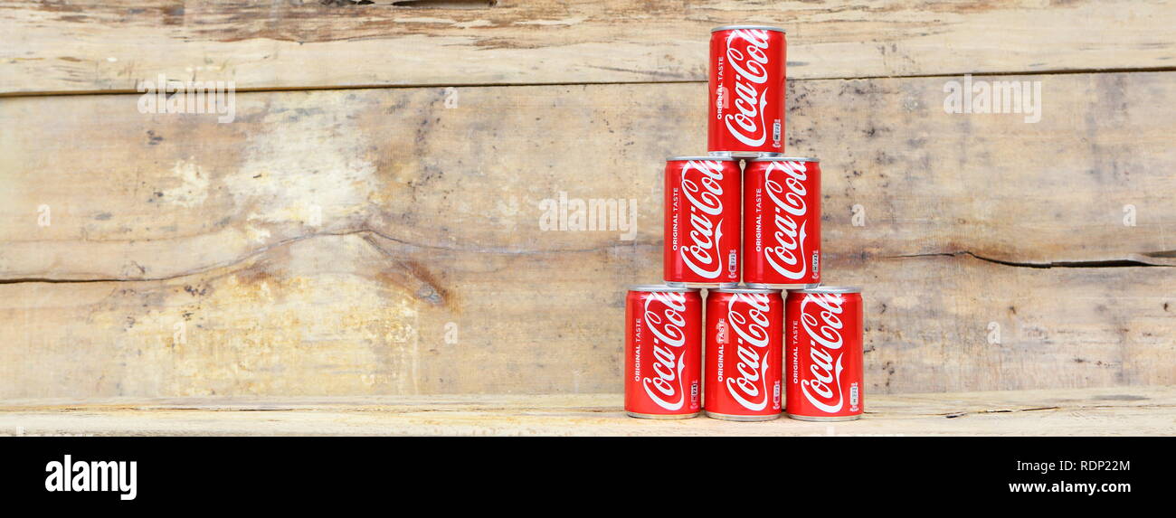 AMELAND DUTCH - 17 APRIL 2017.: COCA COLA. Coca Cola can drinks on ...