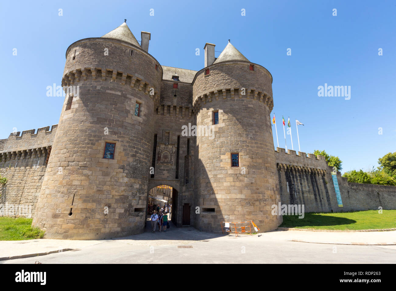 French Medieval walled town of Guerande in southern Brittany, France ...