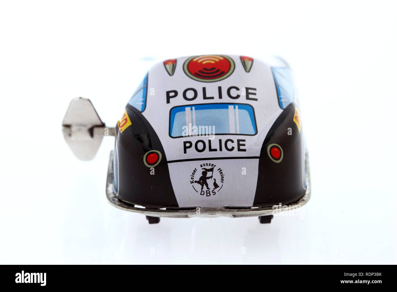 Police car, tin toy car, wind-up toy Stock Photo - Alamy