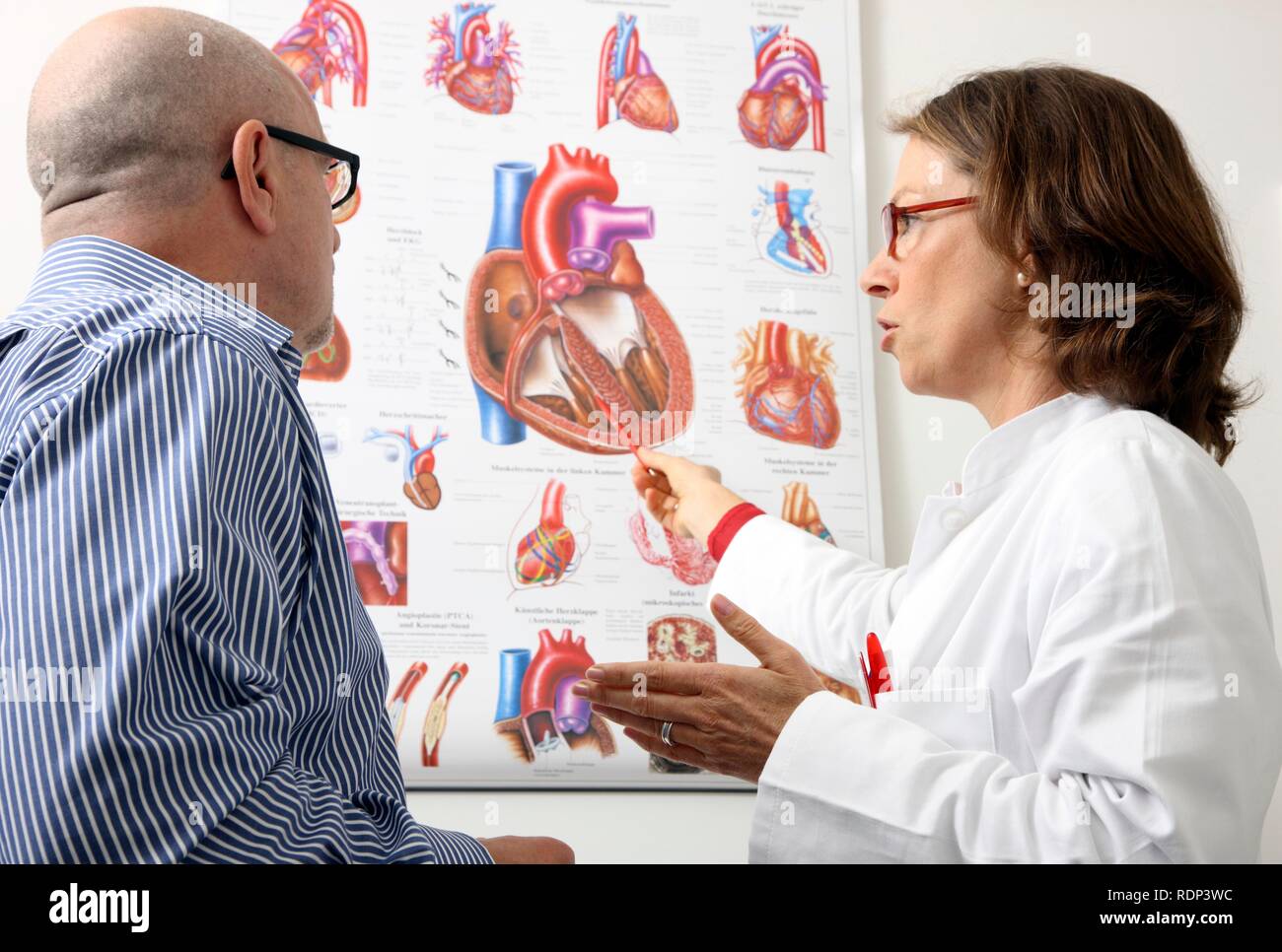 Medical practice, doctor explaining operation and possible diseases of ...