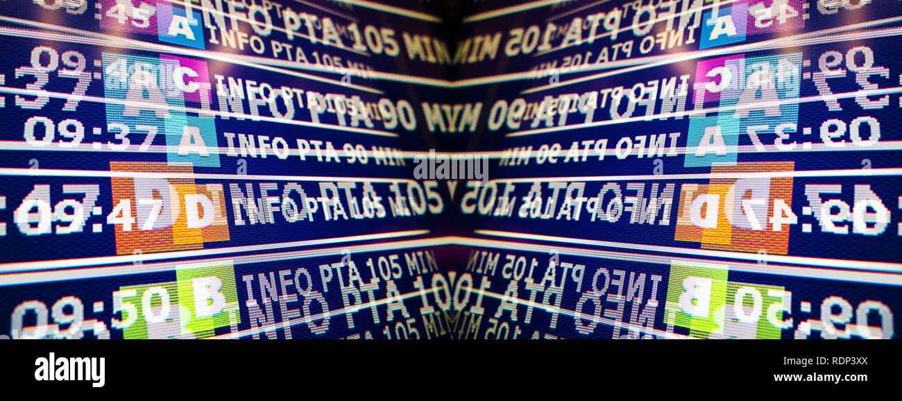 Abstract composite digital screen of a typical airport information ...