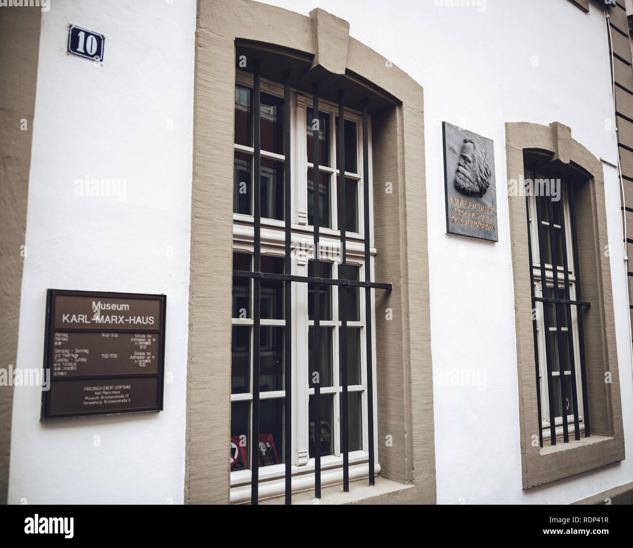 TRIER, GERMANY - FEB 21, 2015: Side view of house were Karl Marx, the ...