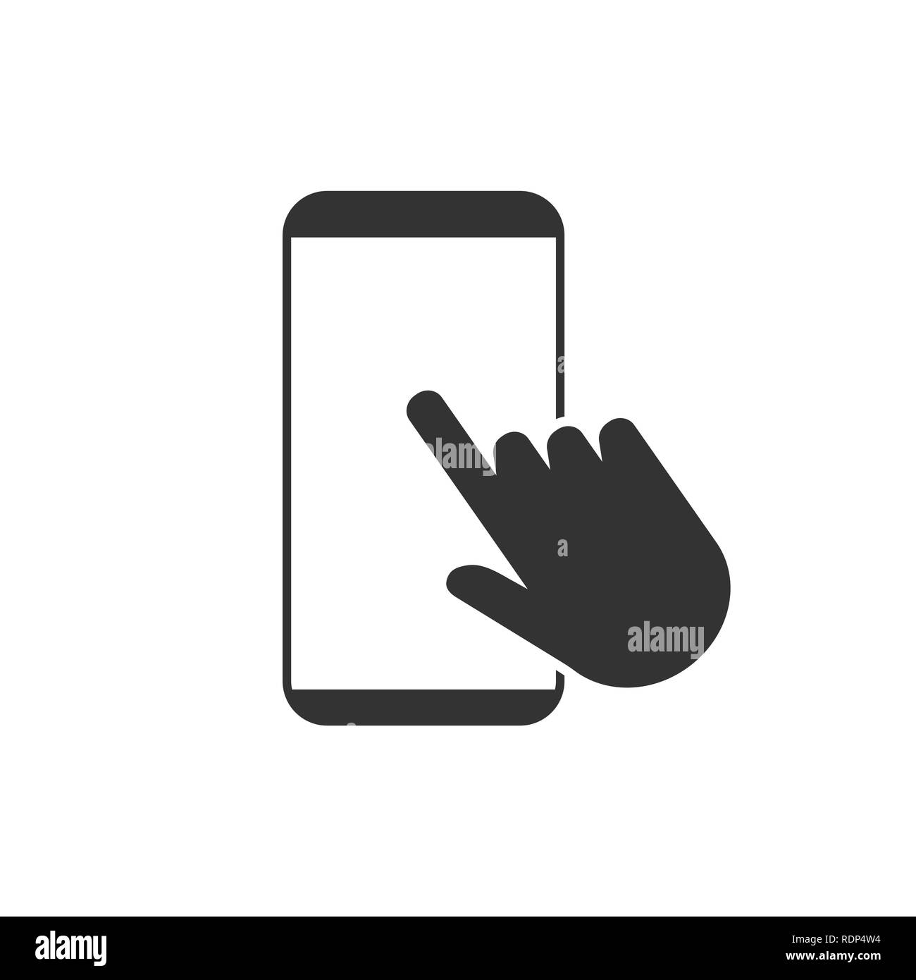 Smartphone touchscreen icon. Flat design Vector Stock Vector Image ...
