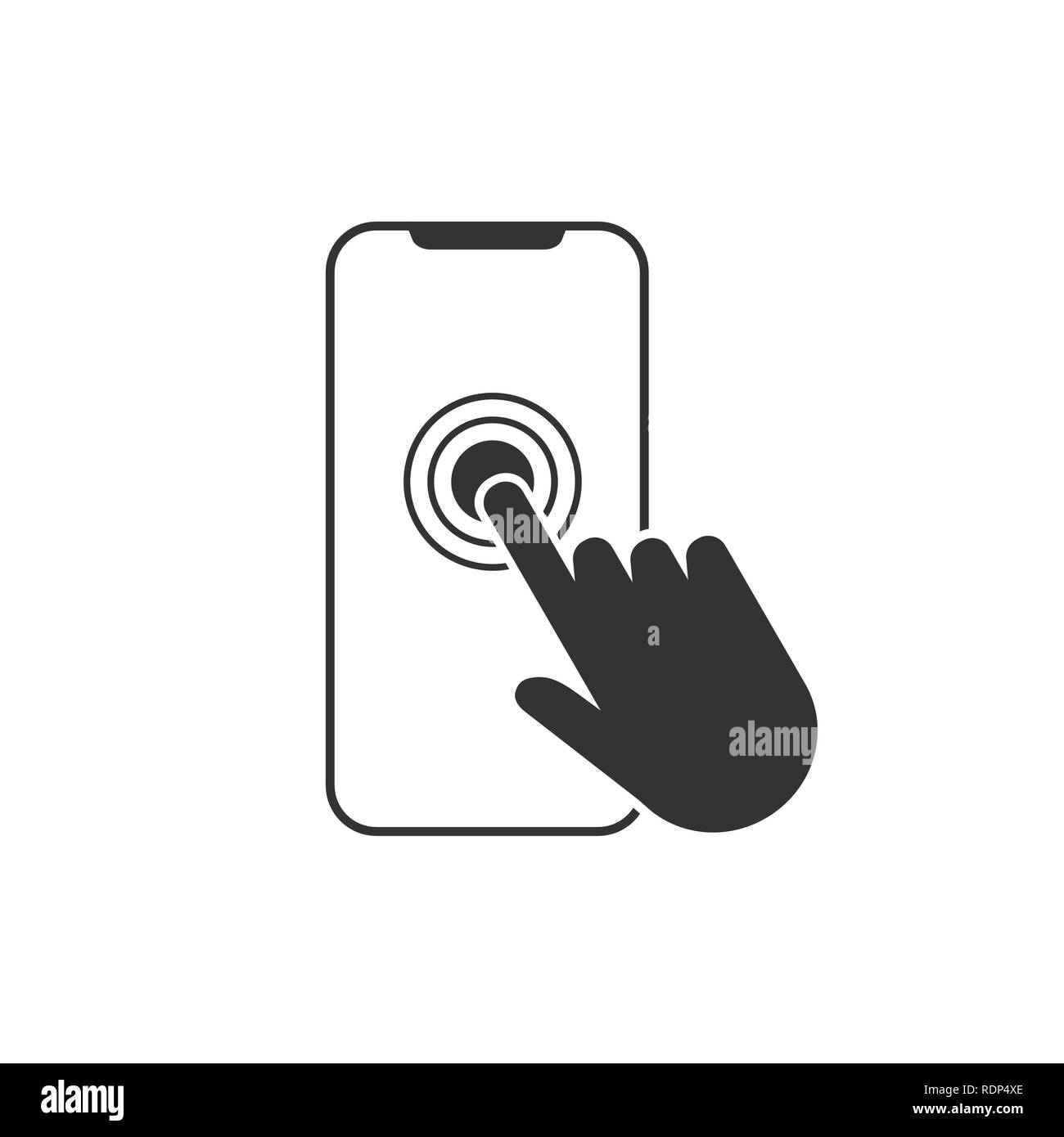 Smartphone touchscreen icon. Flat design Vector Stock Vector Image ...