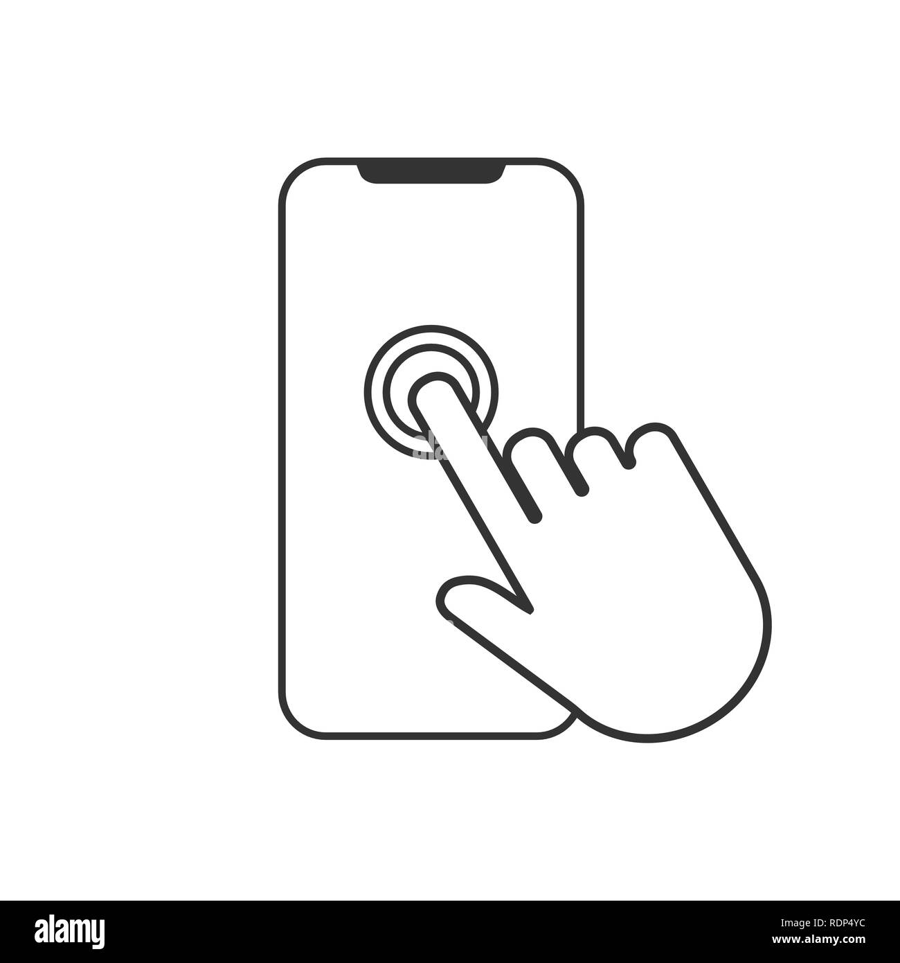 Smartphone touchscreen icon. Flat design Vector Stock Vector Image ...