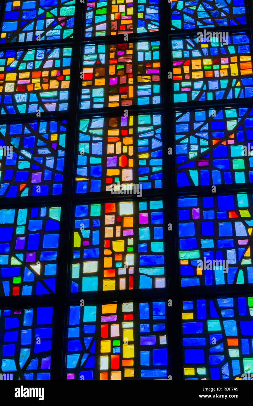 Glass Stained cross in a church Stock Photo - Alamy