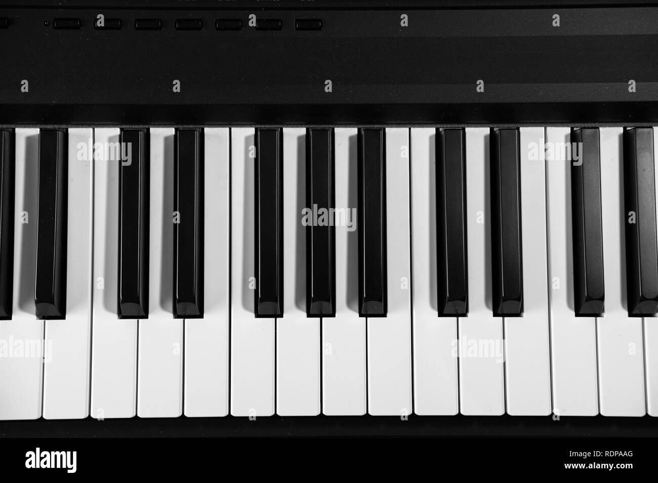 Piano key top view Black and White Stock Photos & Images - Alamy