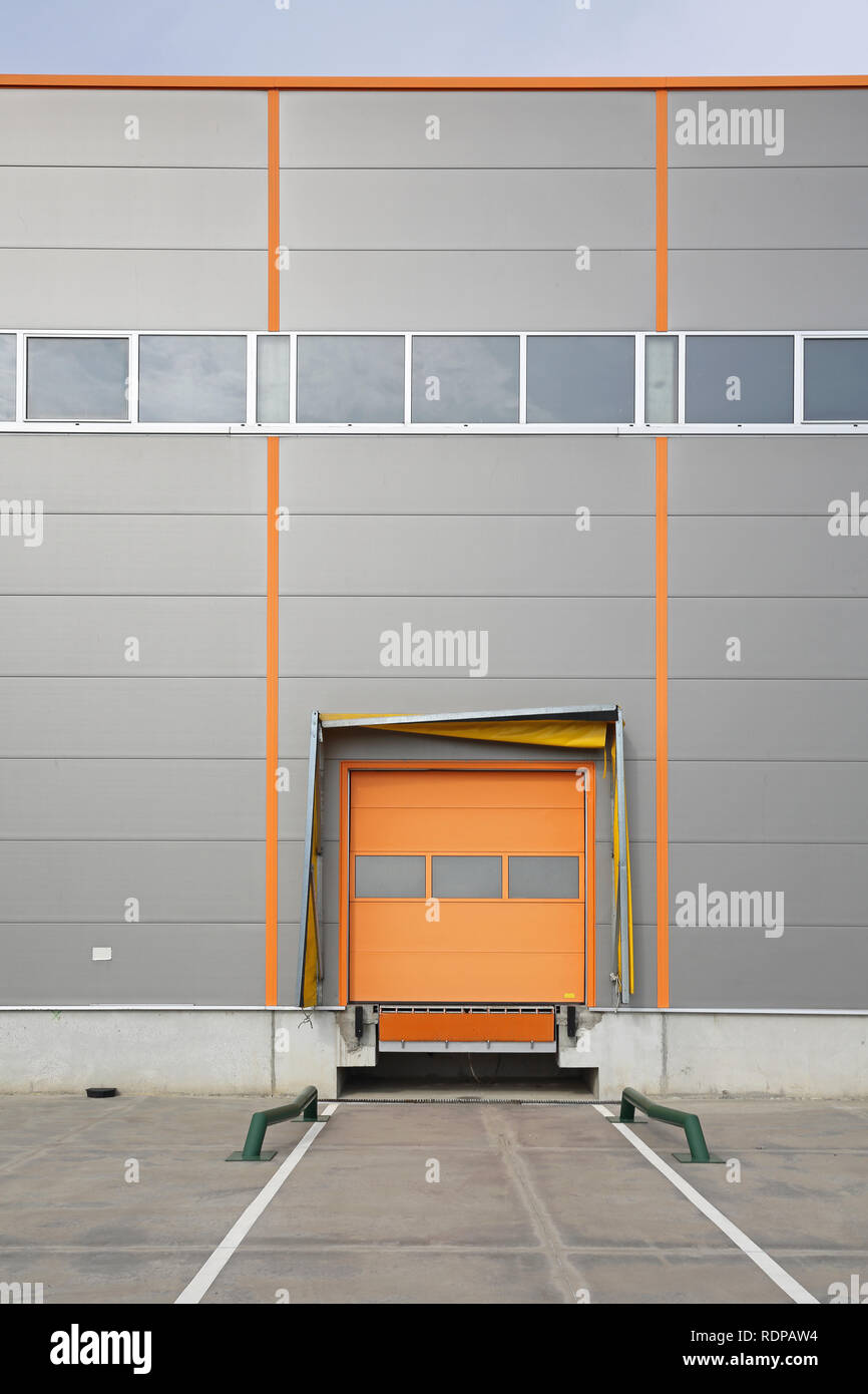 Cargo Door at Warehouse Loading Dock Stock Photo - Alamy