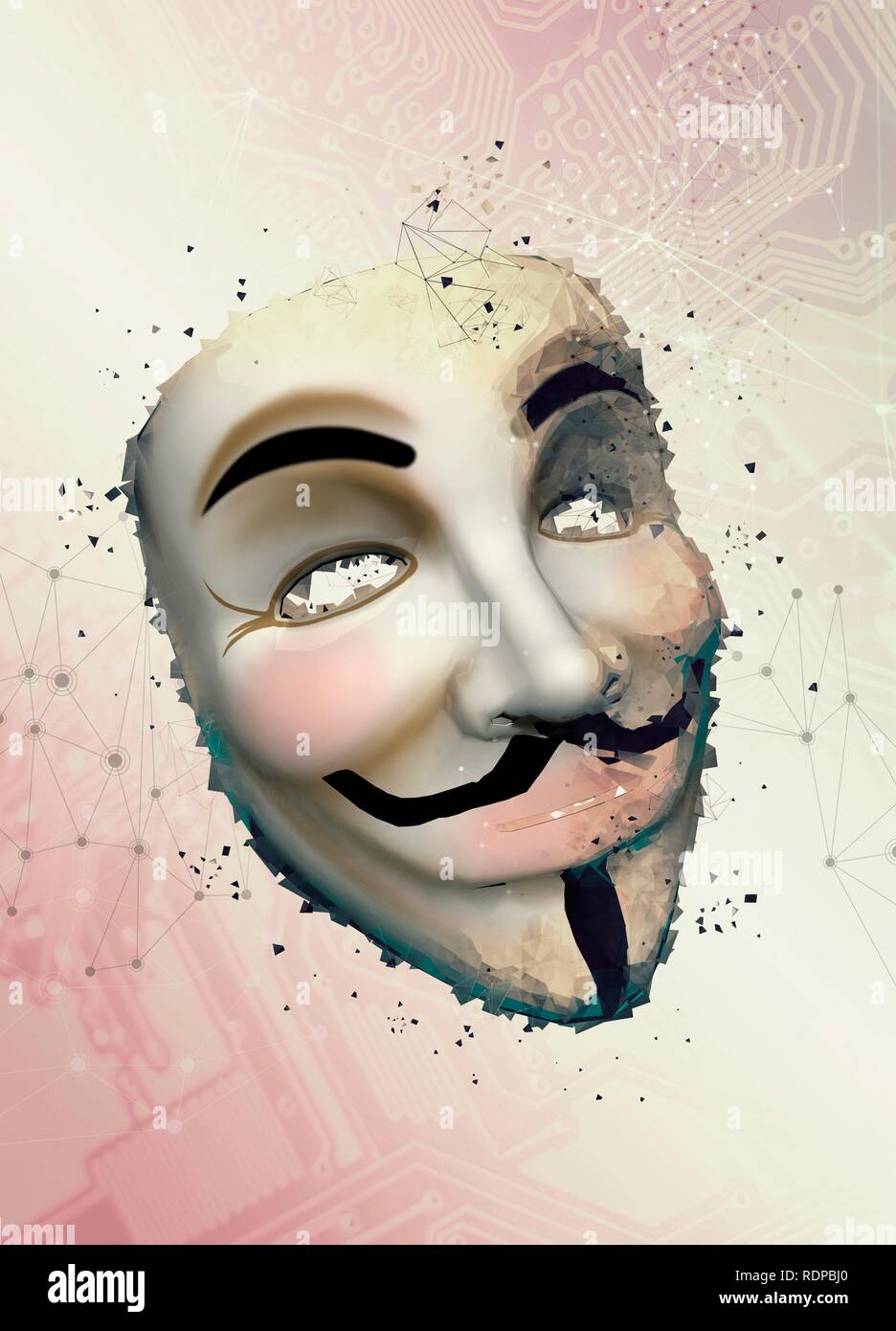 Vendetta mask, conceptual illustration Stock Photo - Alamy