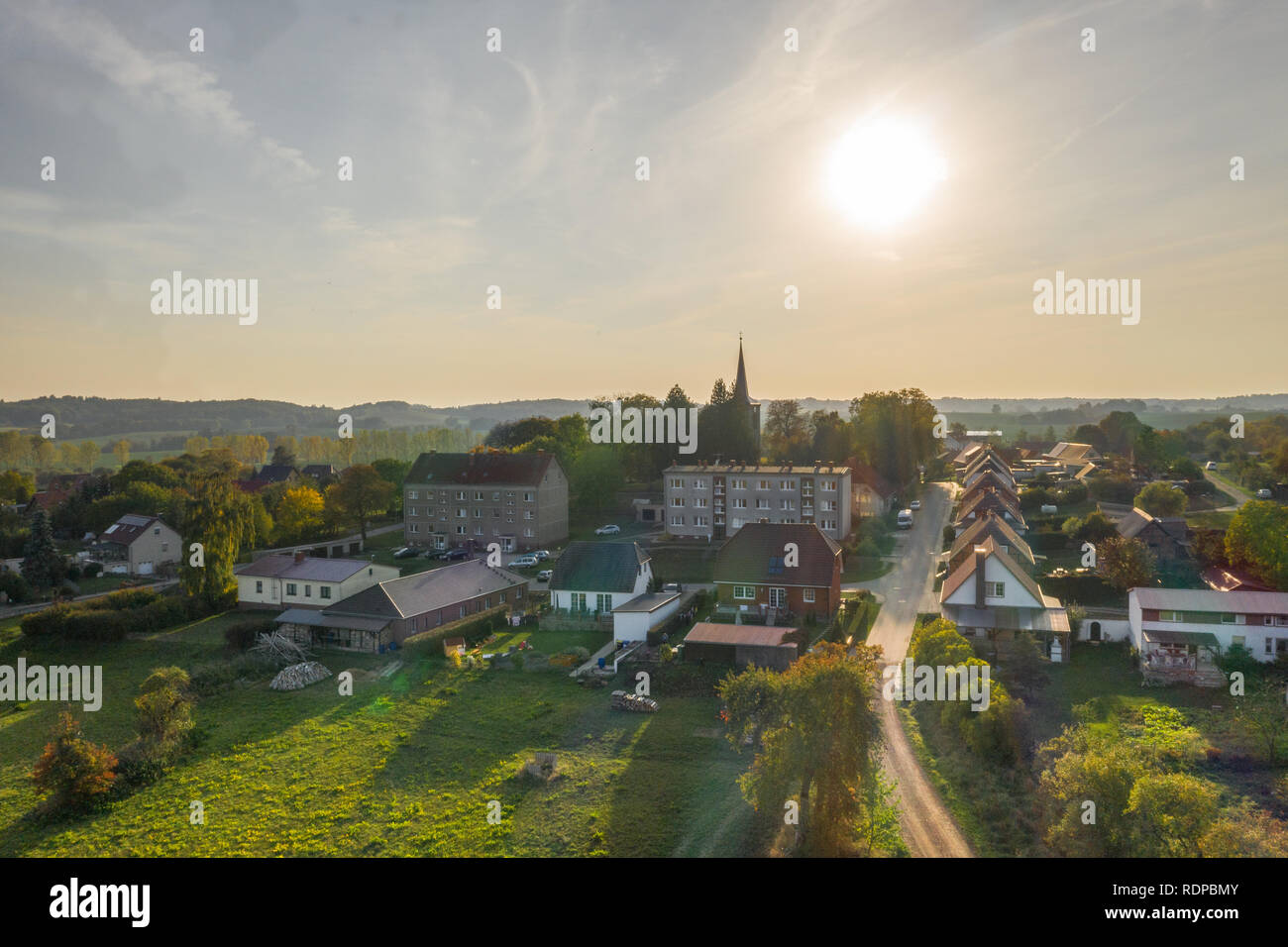 aerial view of a german village Stock Photo - Alamy