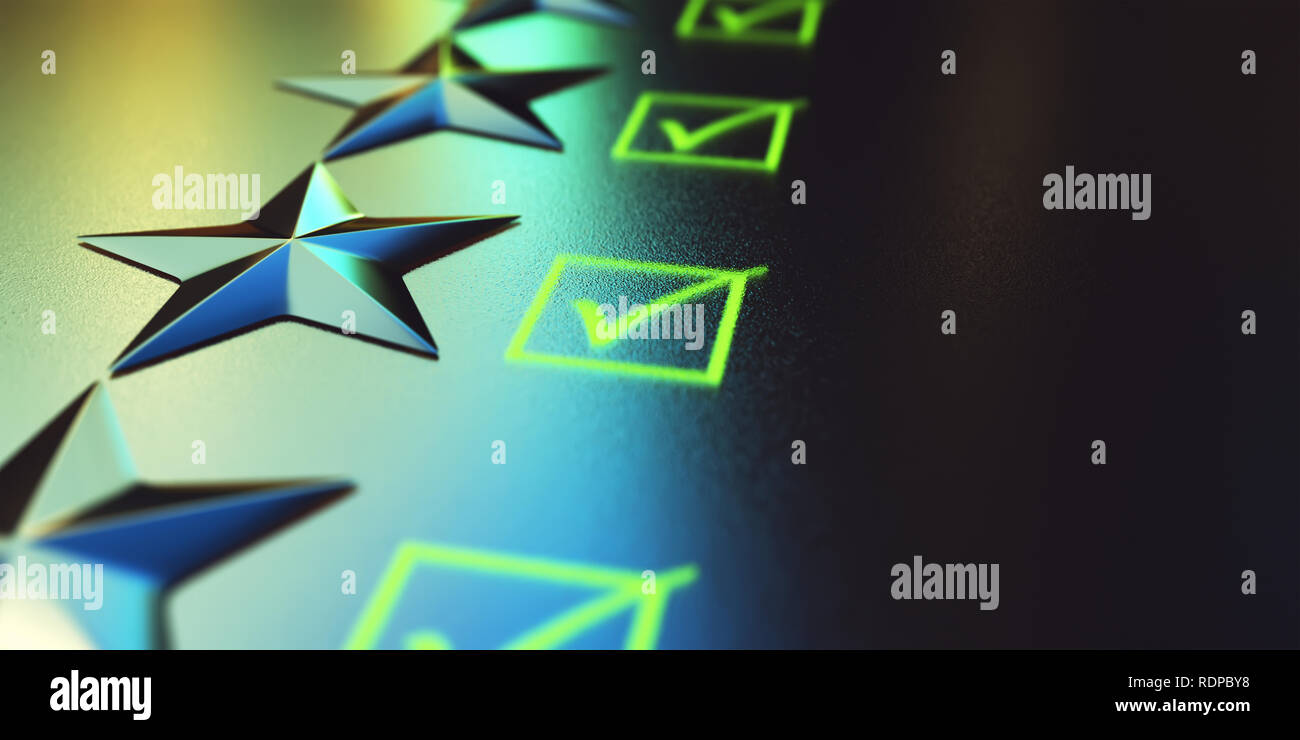 Stars and tick boxes, illustration Stock Photo - Alamy