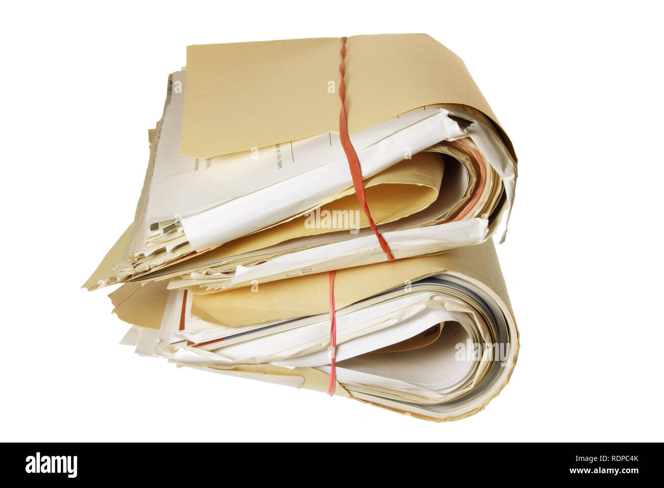 Bundles of Documents on White Background Stock Photo - Alamy