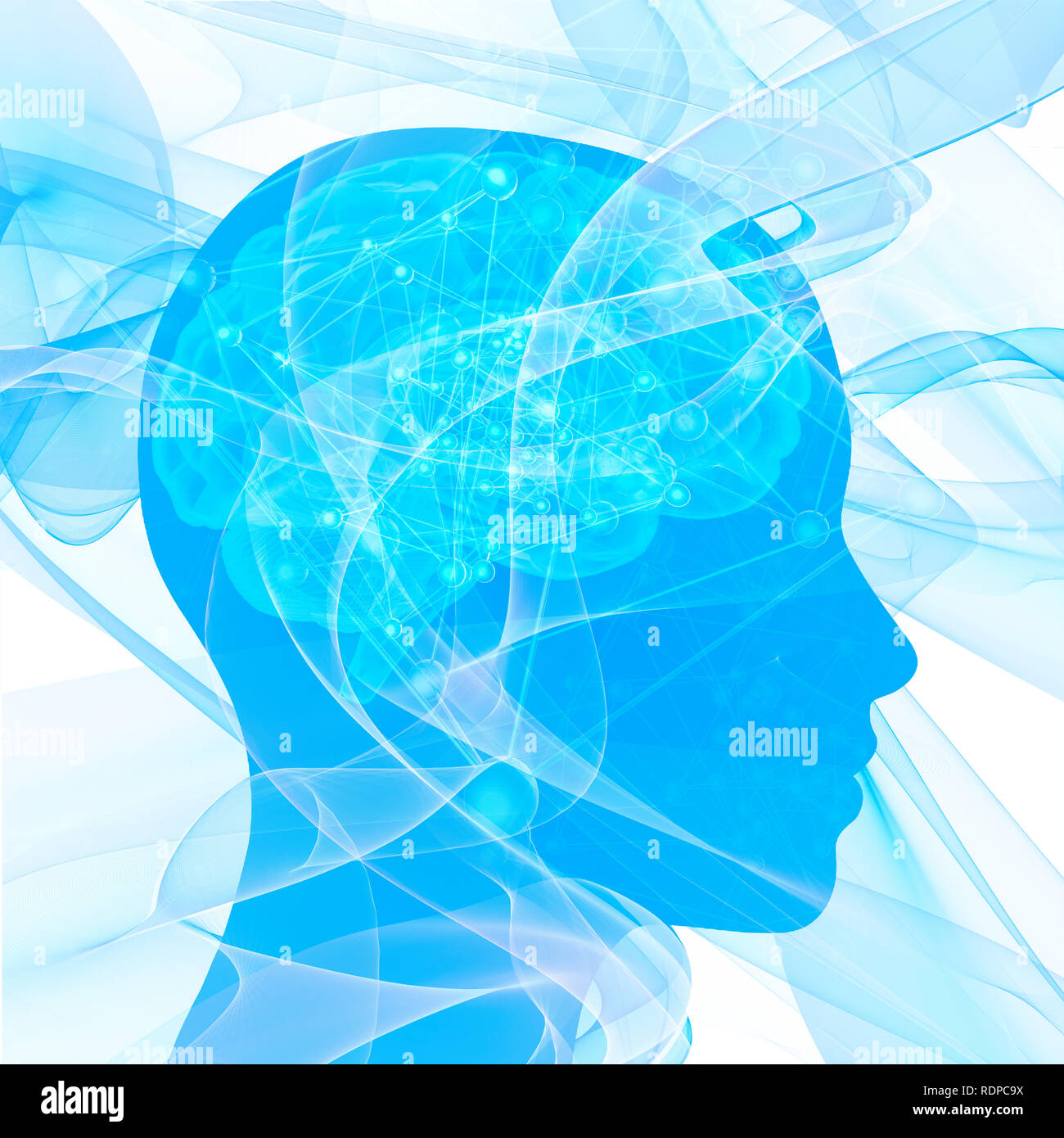 Atoms in the human brain, illustration Stock Photo - Alamy