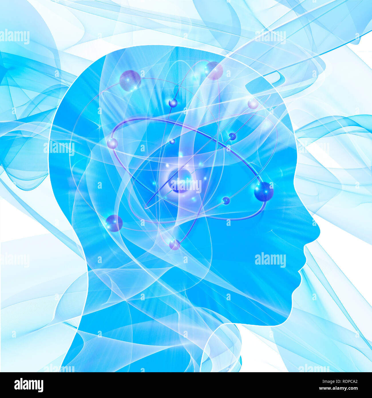 Atoms in the human brain, illustration Stock Photo - Alamy