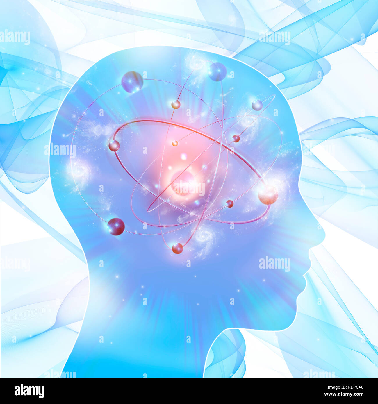 Atoms in the human brain, illustration Stock Photo - Alamy