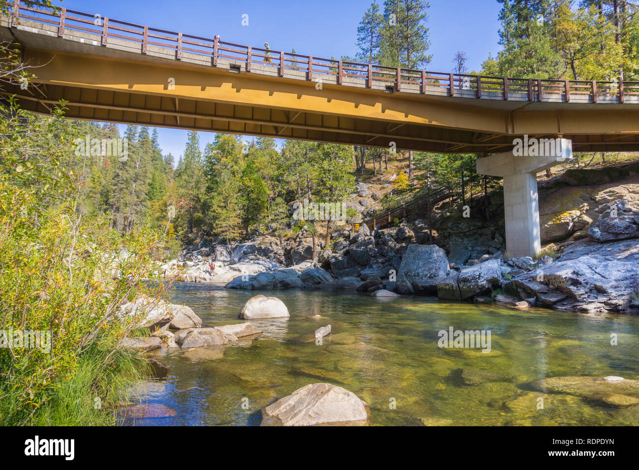 Bridge over Stanislaus River, Calaveras Big Trees State Park ...