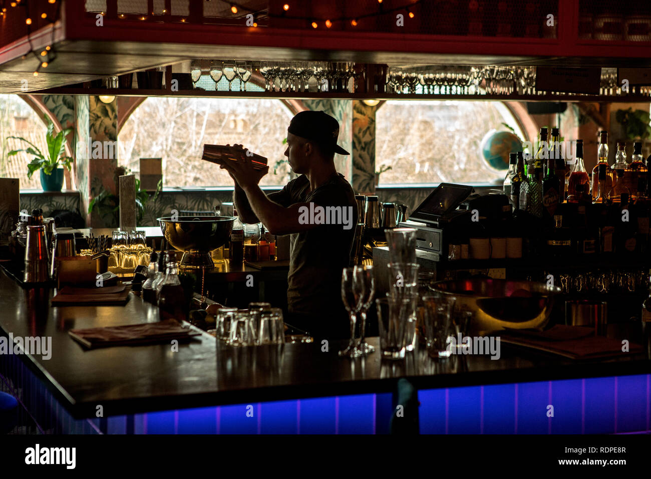 London, UK.Peckham Levels cocktail maker Stock Photo - Alamy