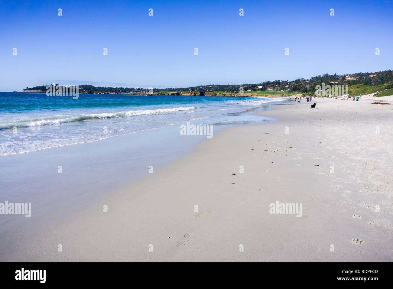 White sand beach in Carmel-by-the-Sea, Monterey Peninsula, California ...