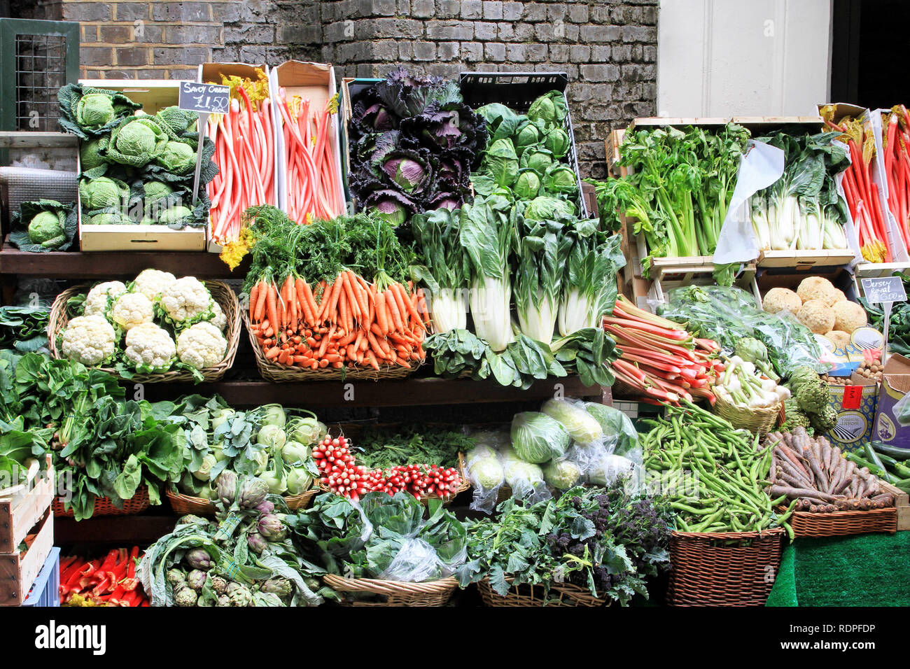 Market stall with varaity of organically grown vegetables Stock Photo ...