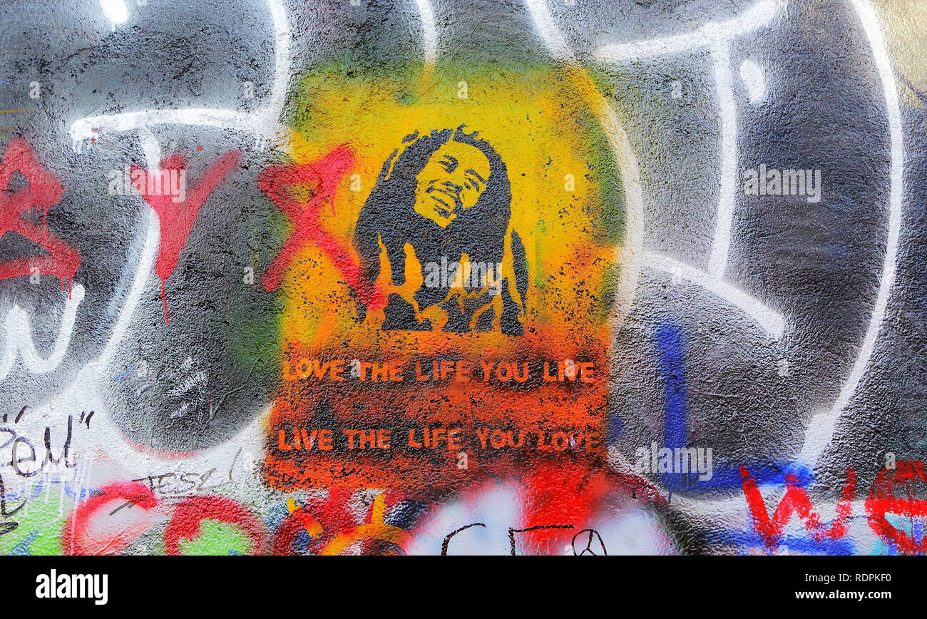 John Lennon graffiti wall on Prague - Czech republic Stock Photo - Alamy
