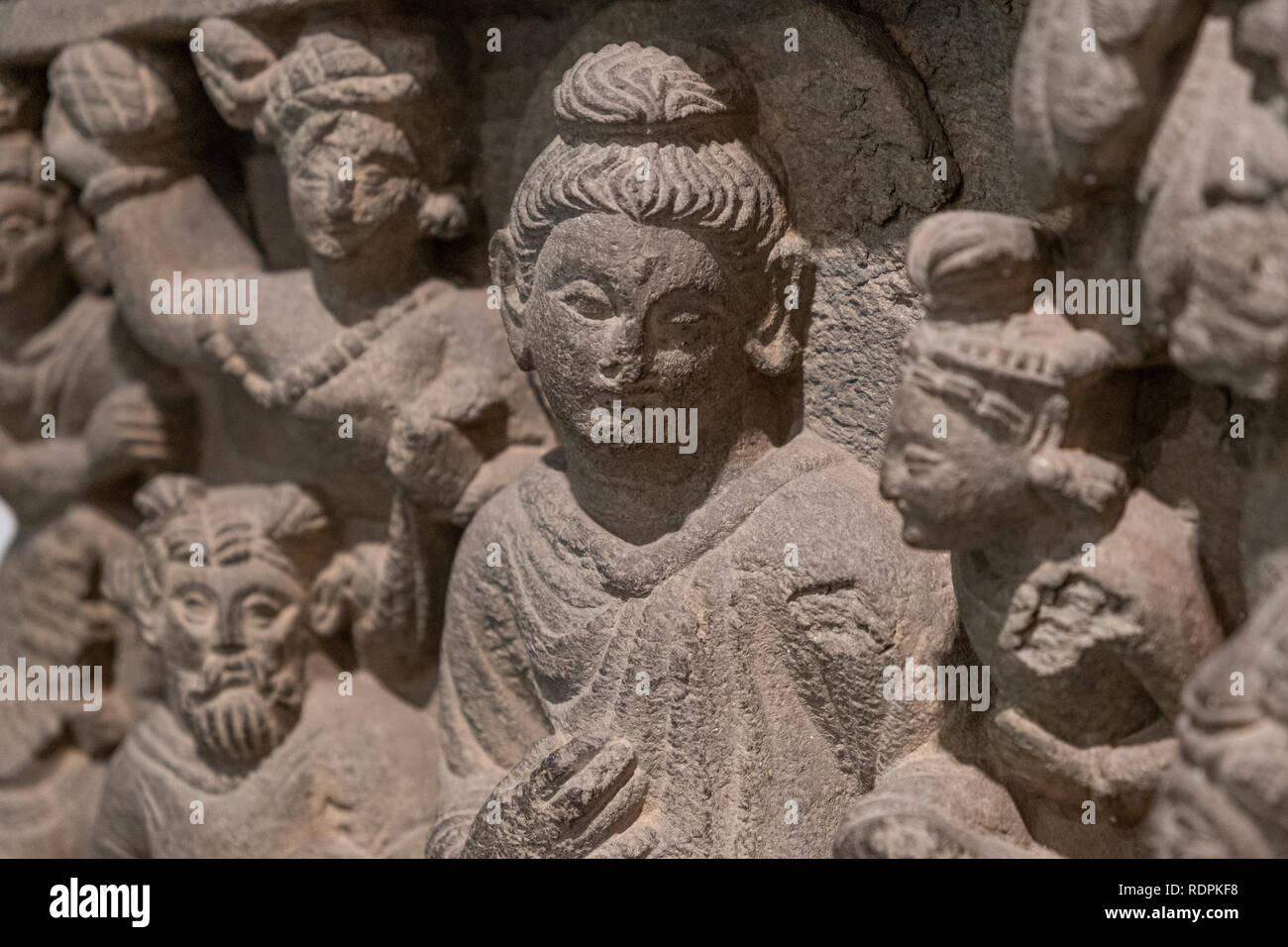Buddha with Naga-Kalika. Gandhara 2nd century. 35 x 47 x 10cms Stock ...
