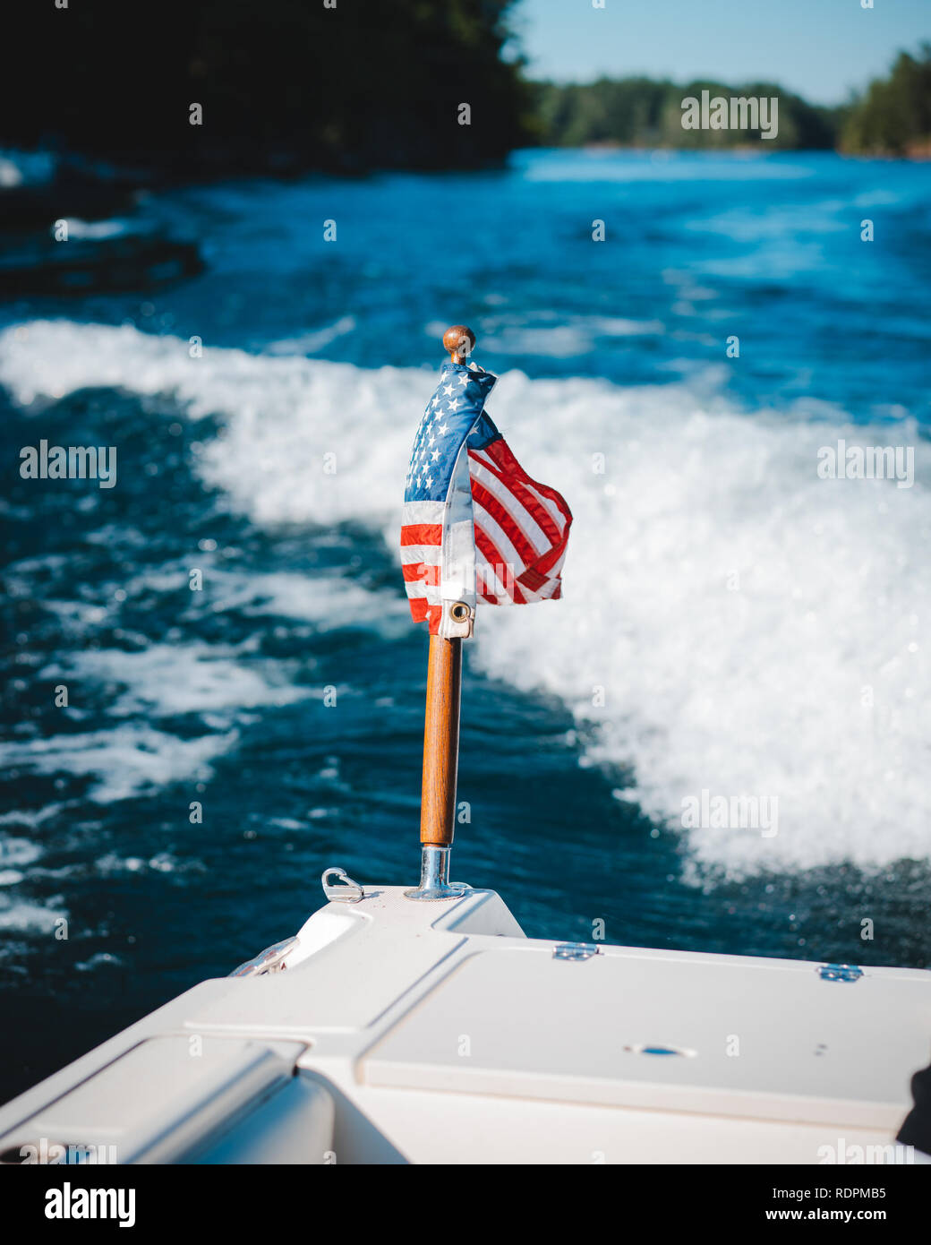 Flag in the Thousand Islands Stock Photo - Alamy