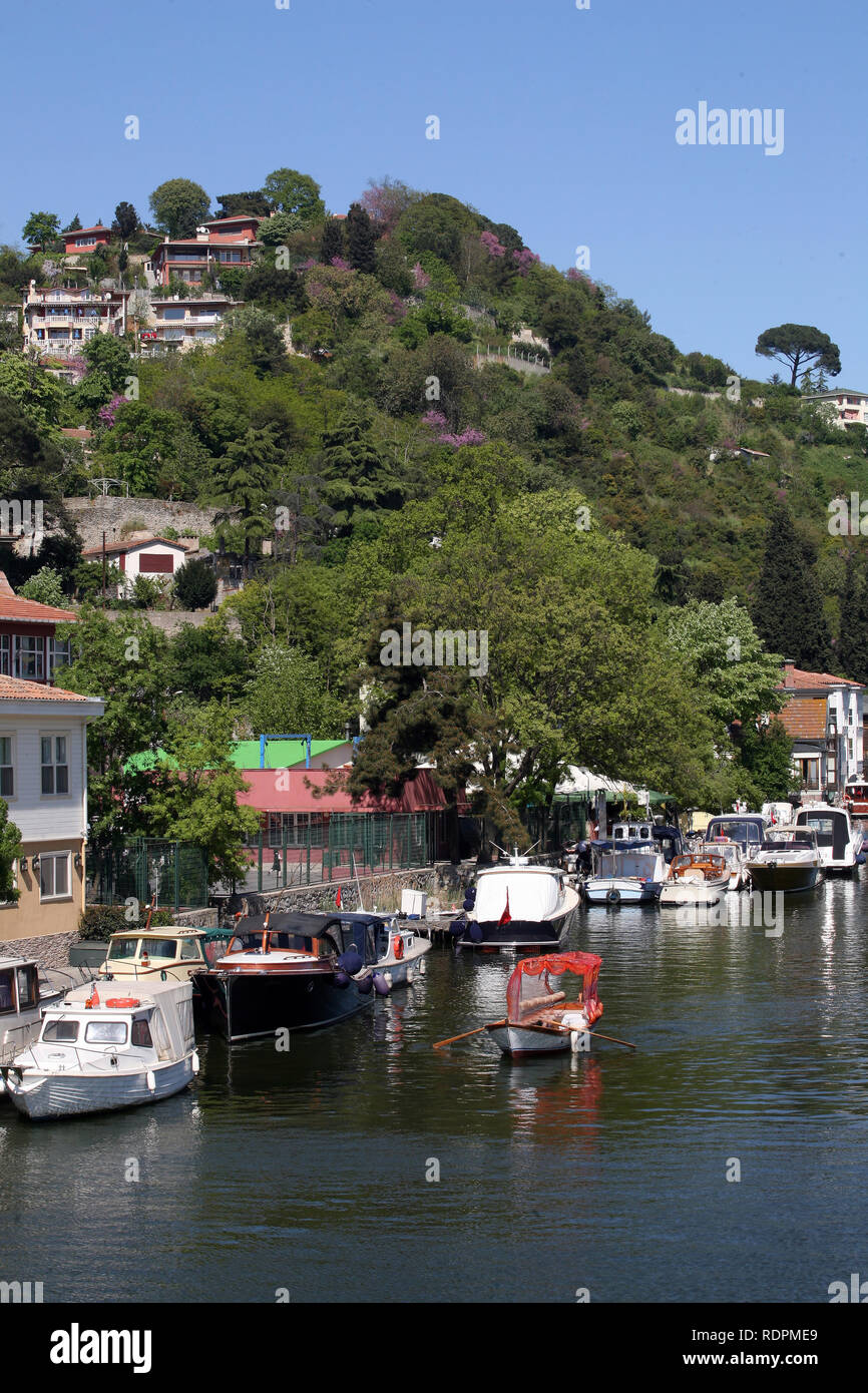 Goksu River at Anatolian Fortress (Turkish: Anadolu Hisari) area in ...
