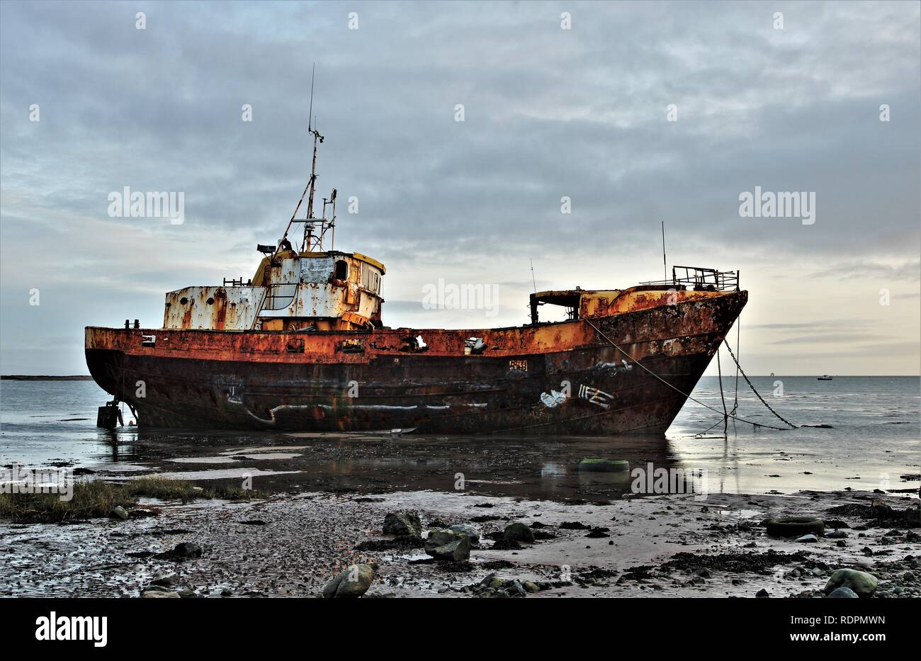 UK Rampside Cumbria UK. The 'Vita Nova' from Rampside near Roa Island ...