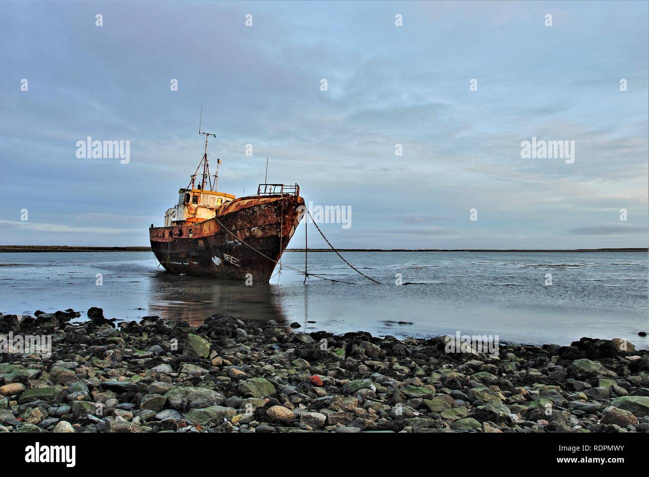 UK Rampside Cumbria UK. The 'Vita Nova' from Rampside near Roa Island ...