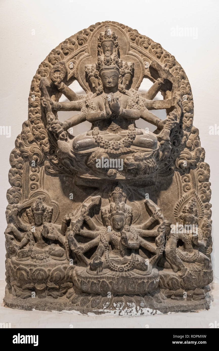 Manjughosha with other Buddhist deities. Nepala, 16th century. 37 x 26 ...