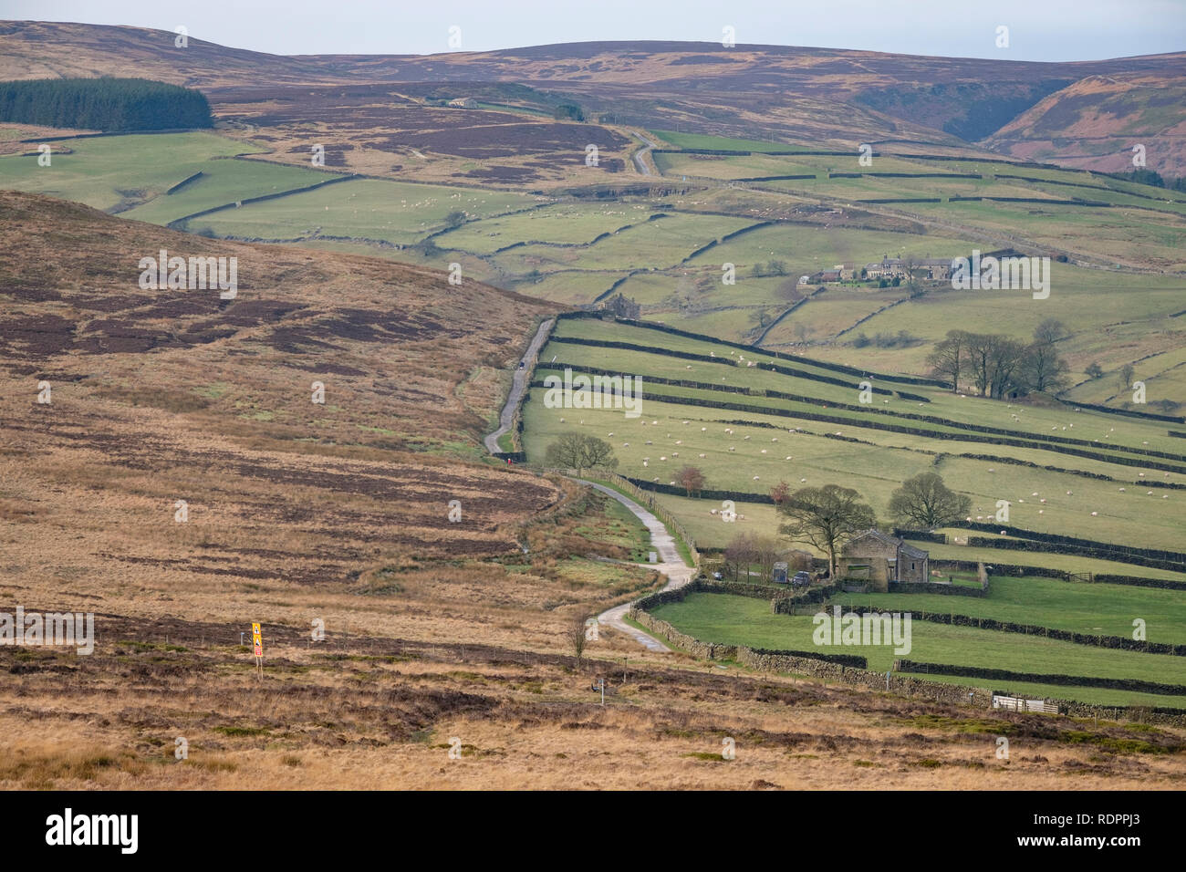 The Bronte Way, Pathway leading towards Top Withins on Haworth Moor ...